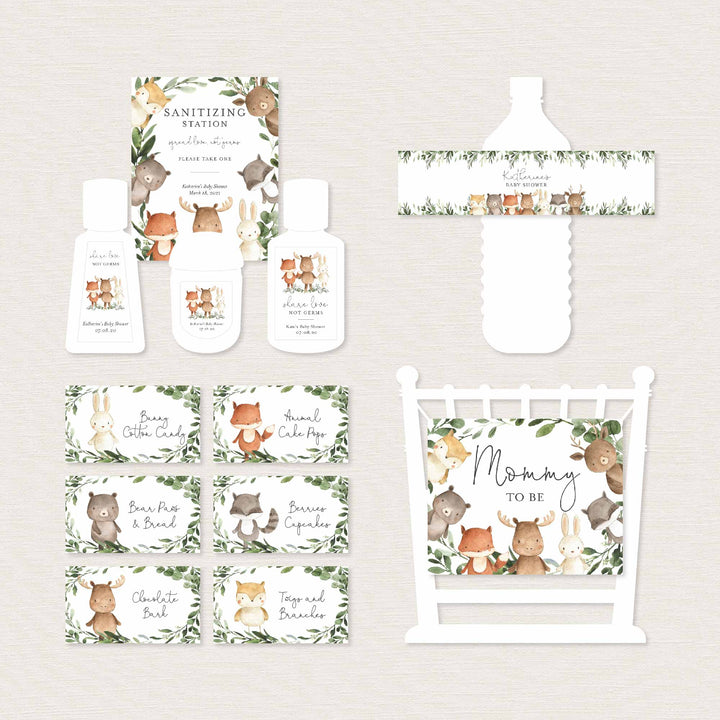 Woodland Friends Baby Shower Decorations Bundle Printable – Confettily Woodland Friends Baby Shower Decorations Bundle Printable – Confettily