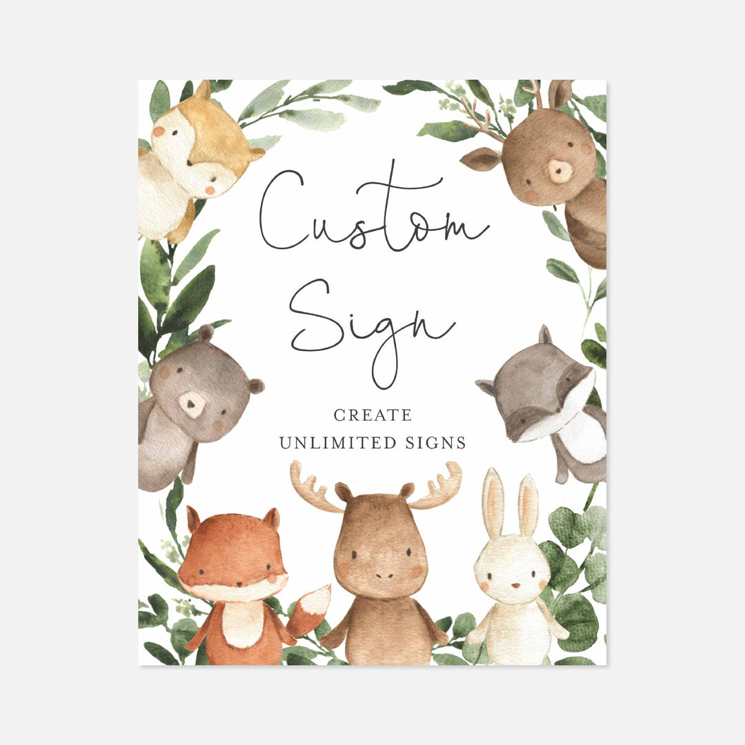 Woodland Friends Baby Shower Table Signs Bundle Printable – Confettily Woodland Friends Baby Shower Table Signs Bundle Printable – Confettily